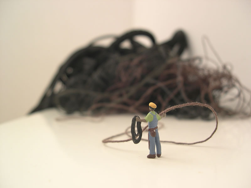 Liliana Porter - Forced Labor (rope)